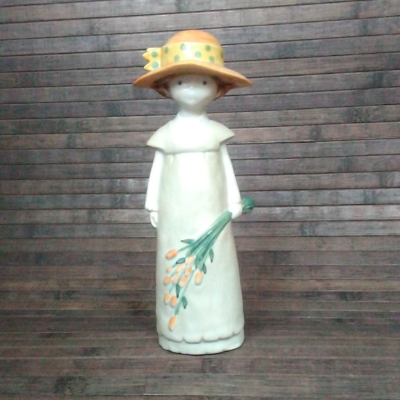 Precious Moments | Accents | Vintage 988 Enesco Kinka Rae Cath Girl With Flowers Porcelain ...